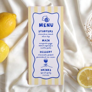 Ciao Baby Italian Baby Shower Menu, La Dolce Vita Baby Shower Menu Card ...