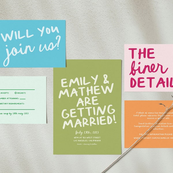 Colorful Invitations - Etsy