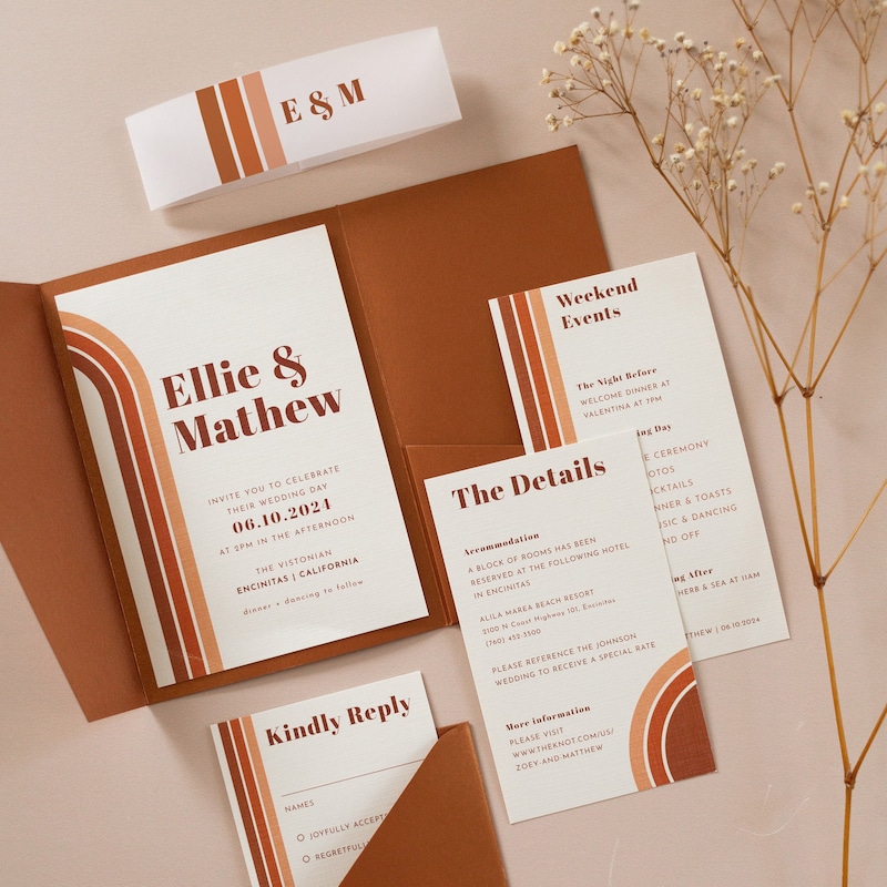 Retro Wedding Invitation - Etsy