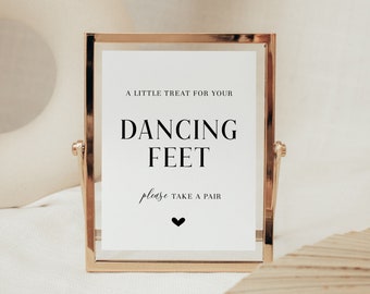 Modern Dancing Feet Sign Template Editable Wedding Dance - Etsy UK
