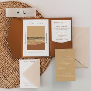 Desert Wedding Invitation Suite Modern Western Wedding Invitation Set Southwestern Wedding ...