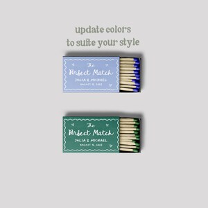 Squiggle Matchbox Label the Perfect Match Hand Drawn Wedding Favor ...