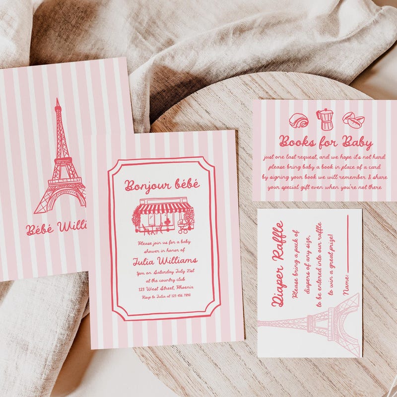 Pink Bebe Cafe Invite - Etsy UK