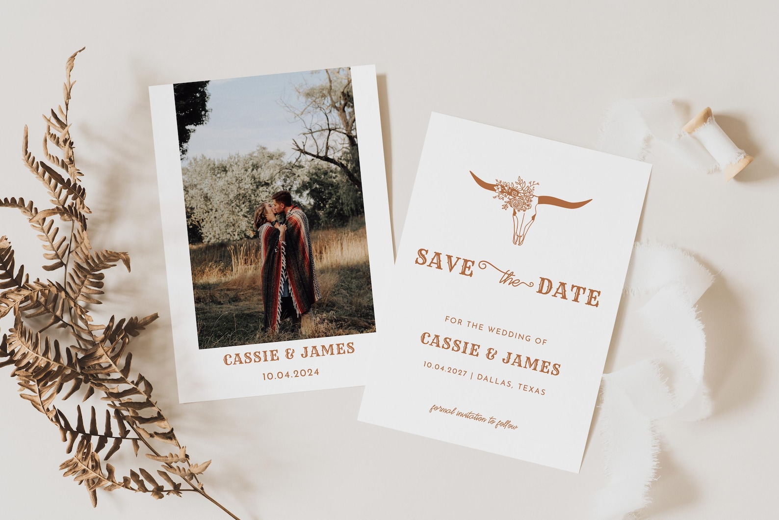 Modern Western Save the Date Template, Southwestern Ranch Wedding Save ...