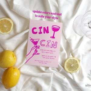 Cin Cin Birthday Party Invitation, Adult Wine Birthday Dinner ...