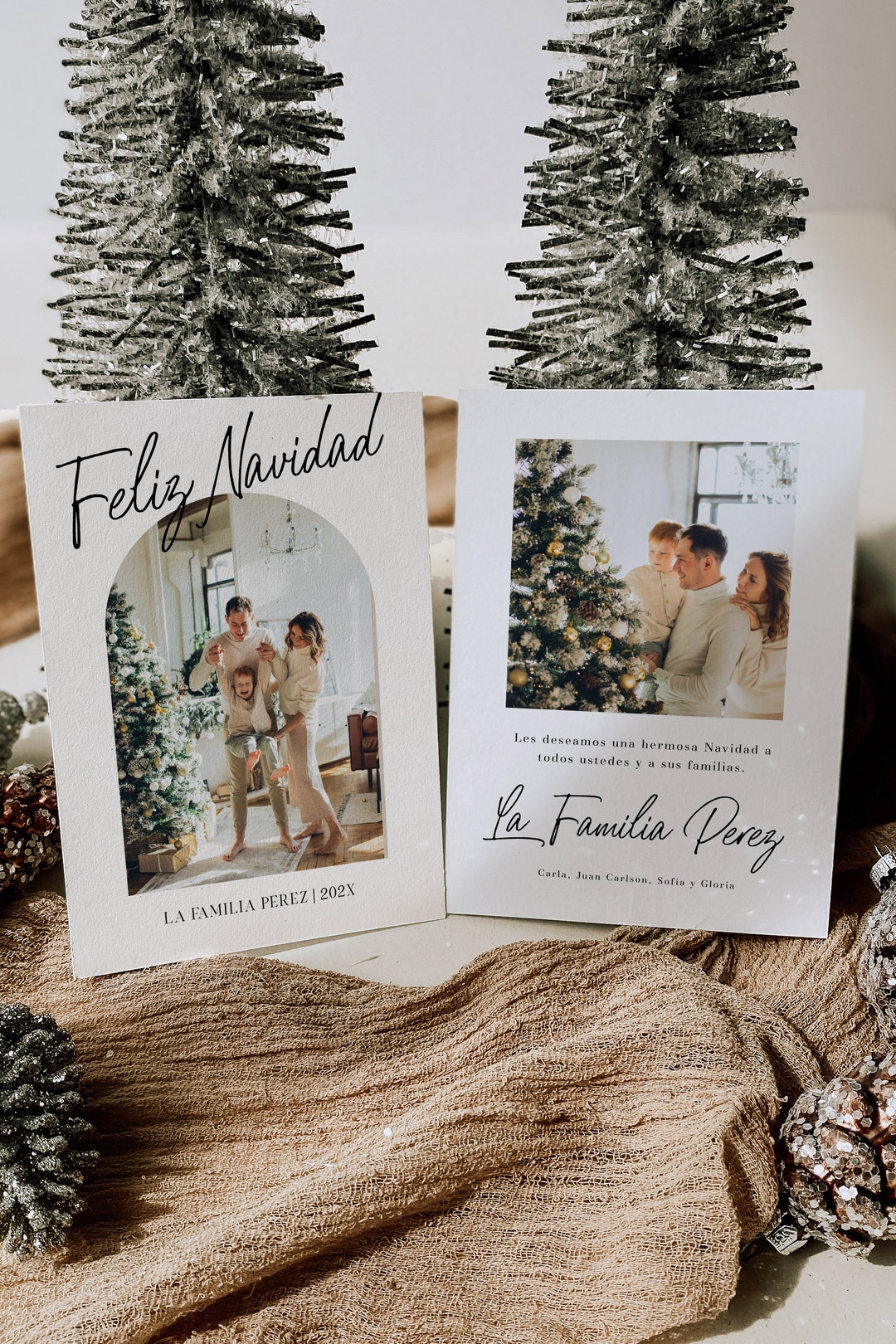 Feliz Navidad Card Template Spanish Christmas Card Template Minimalist ...