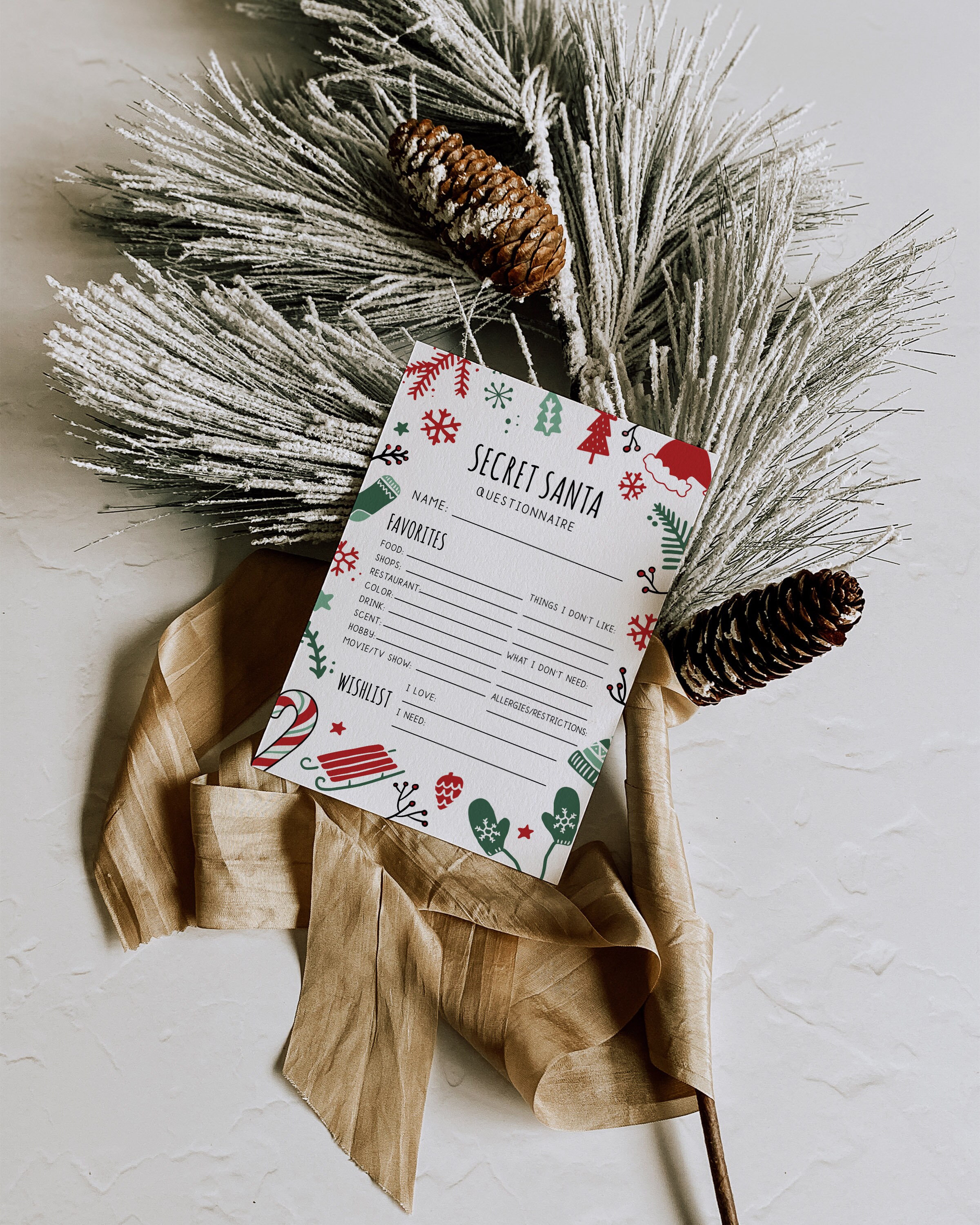 Christmas Secret Santa Questionnaire Download Template Secret Santa ...