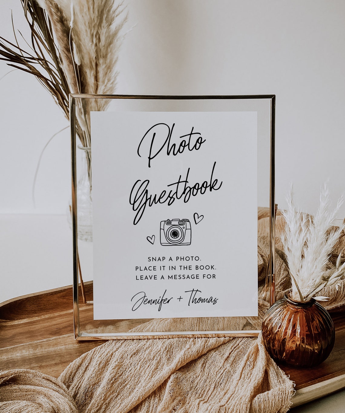 Photo Guestbook Sign Template Download Minimalist Wedding - Etsy