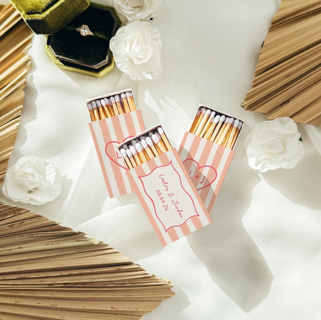 Squiggle Matchbox Label the Perfect Match Hand Drawn Wedding Favor ...
