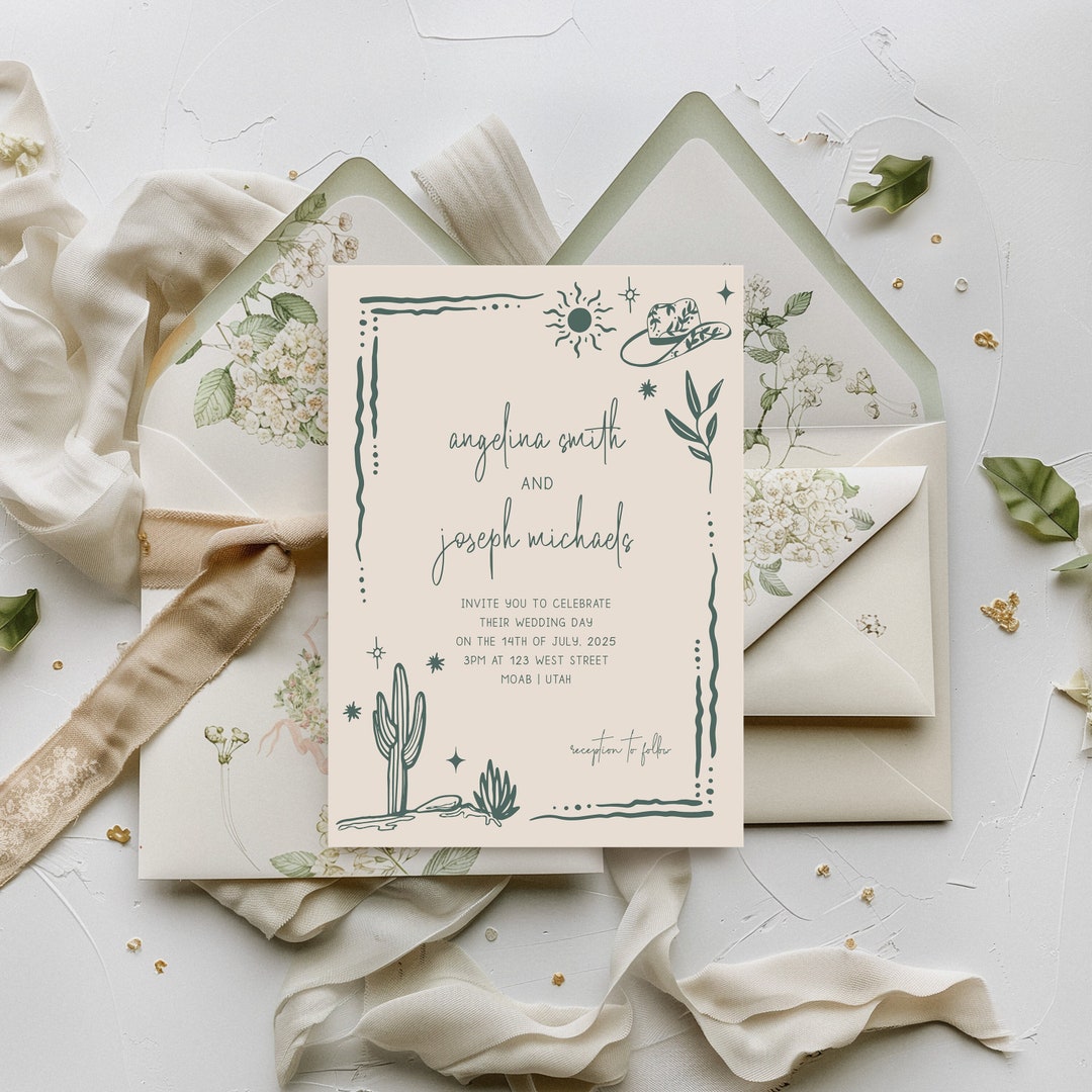 Western Wedding Invitation Template, Printable Ranch Wedding Invitation ...