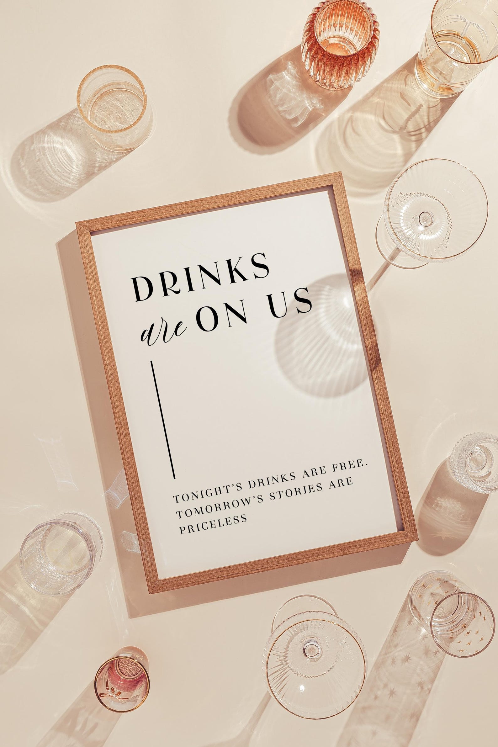 Wedding Drink Sign the Drinks Are on Us Printable Open Bar Sign Drinks ...