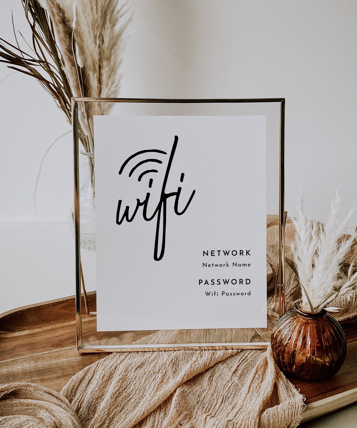 Printable Wifi Password Sign Wifi Sign Template Modern // | Etsy