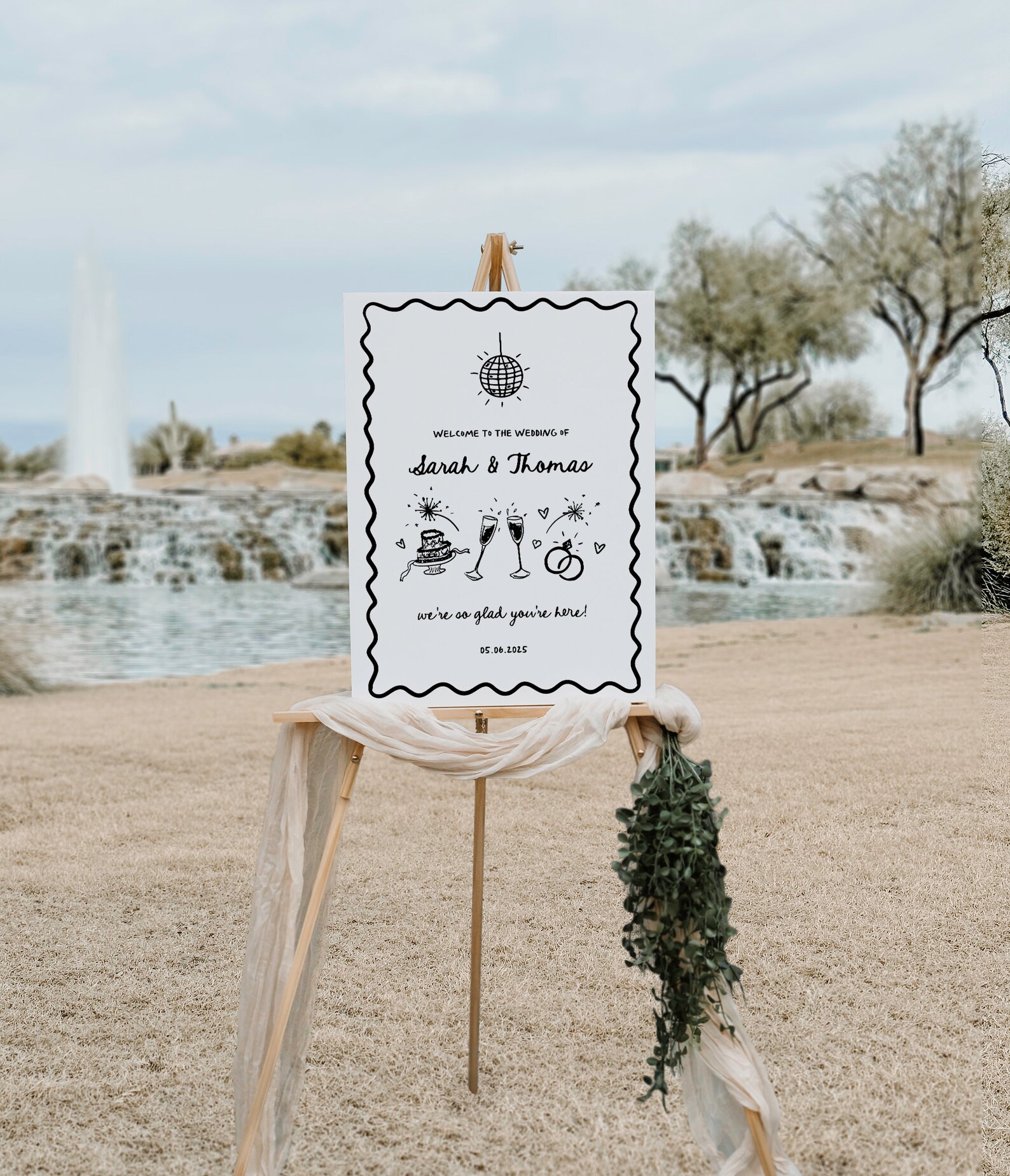 Hand Drawn Welcome Sign Template Whimsical Welcome Sign Handwritten ...