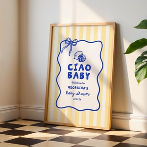 Italian Ciao Baby Shower Sign Template, Illustrated Italian Dolce Vita ...