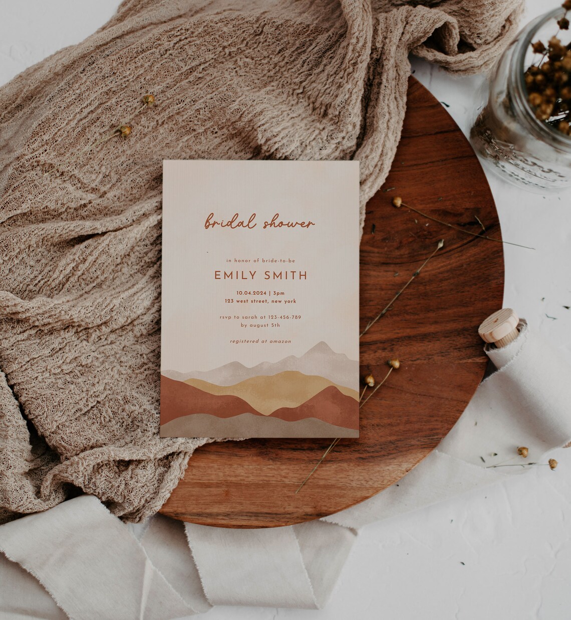 Desert Bridal Shower Invitation Template Cactus Bridal Shower Invite ...