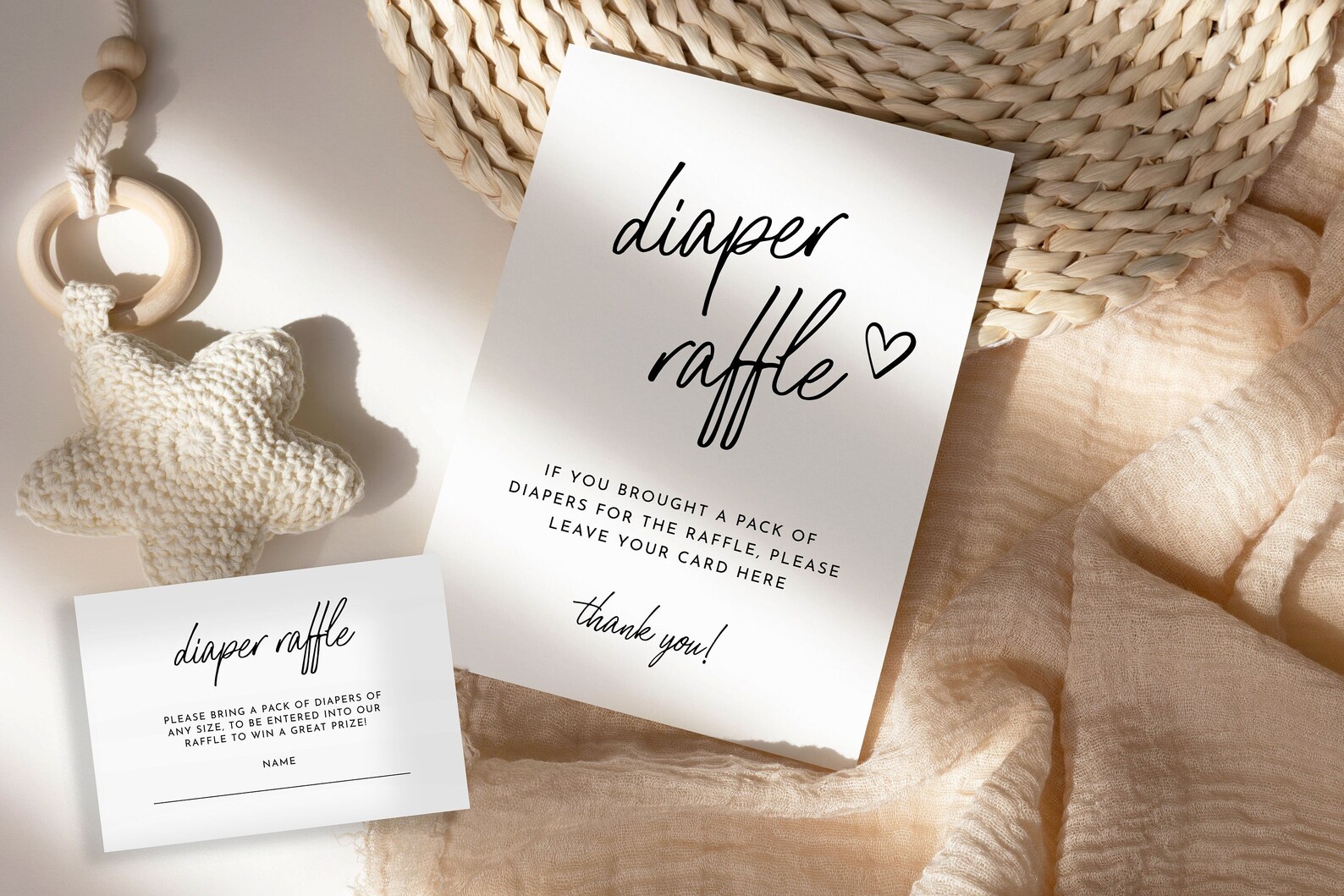 Diaper Raffle Sign Template Diaper Raffle Cards Baby Shower Game ...