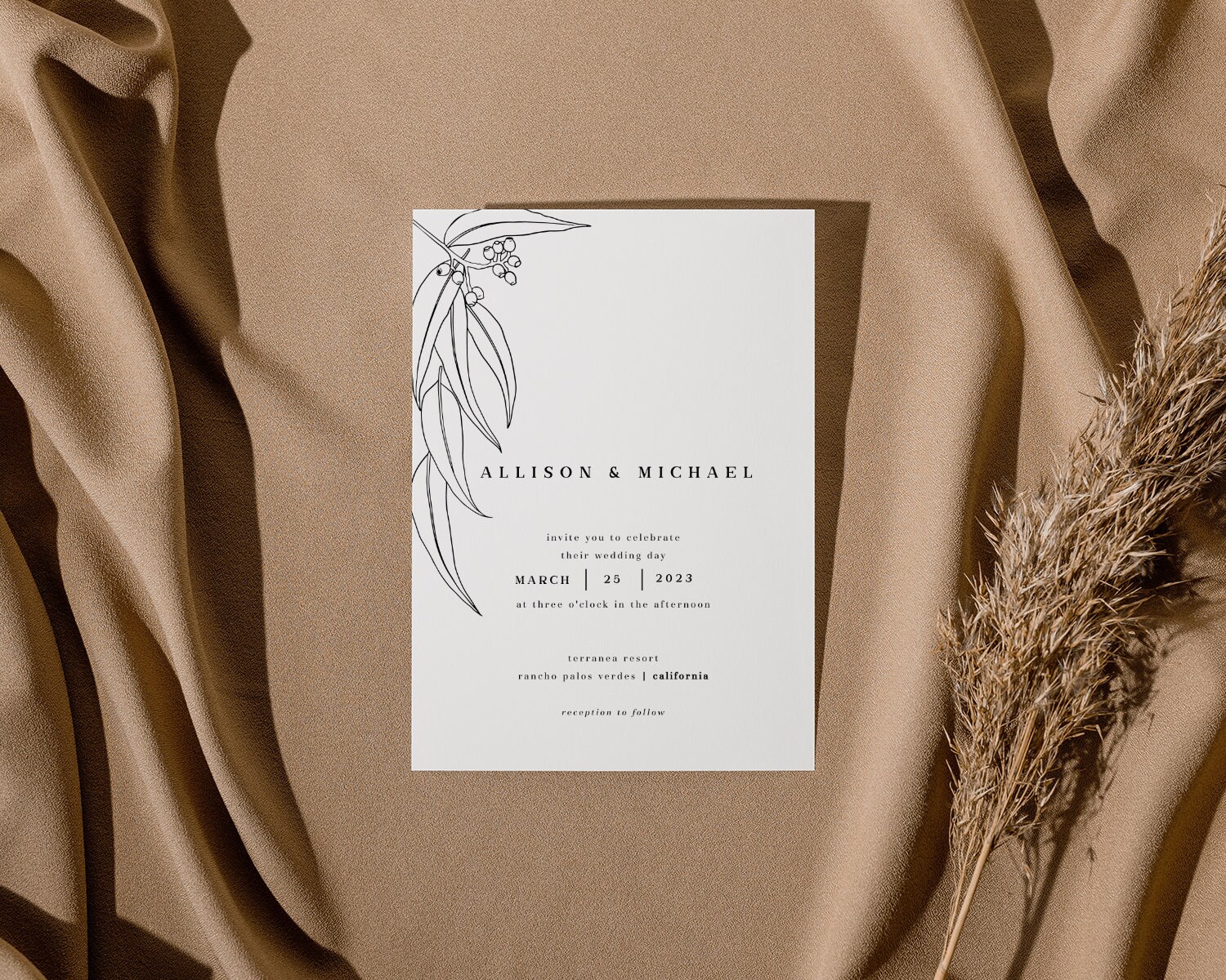 Australian Wedding Invitation Eucalyptus Wedding Template Download ...