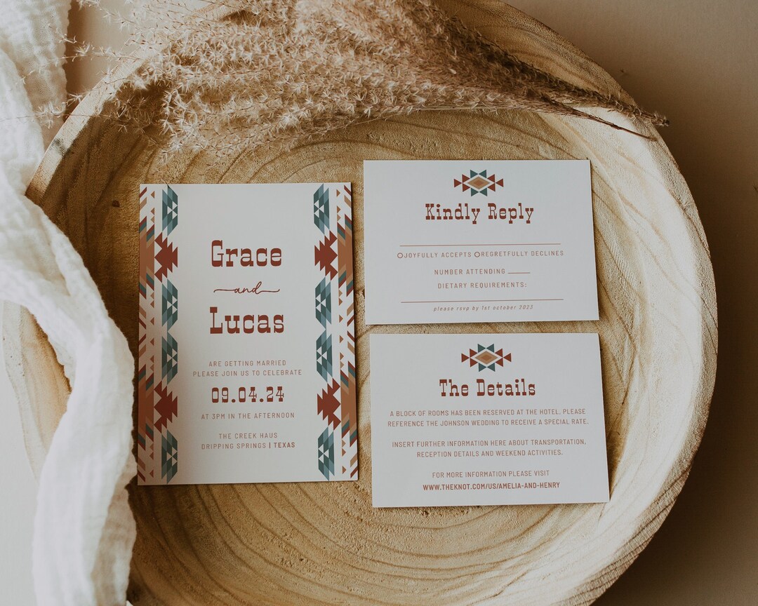 Western Wedding Invitation Suite, Southwestern Ranch Wedding Invitation ...