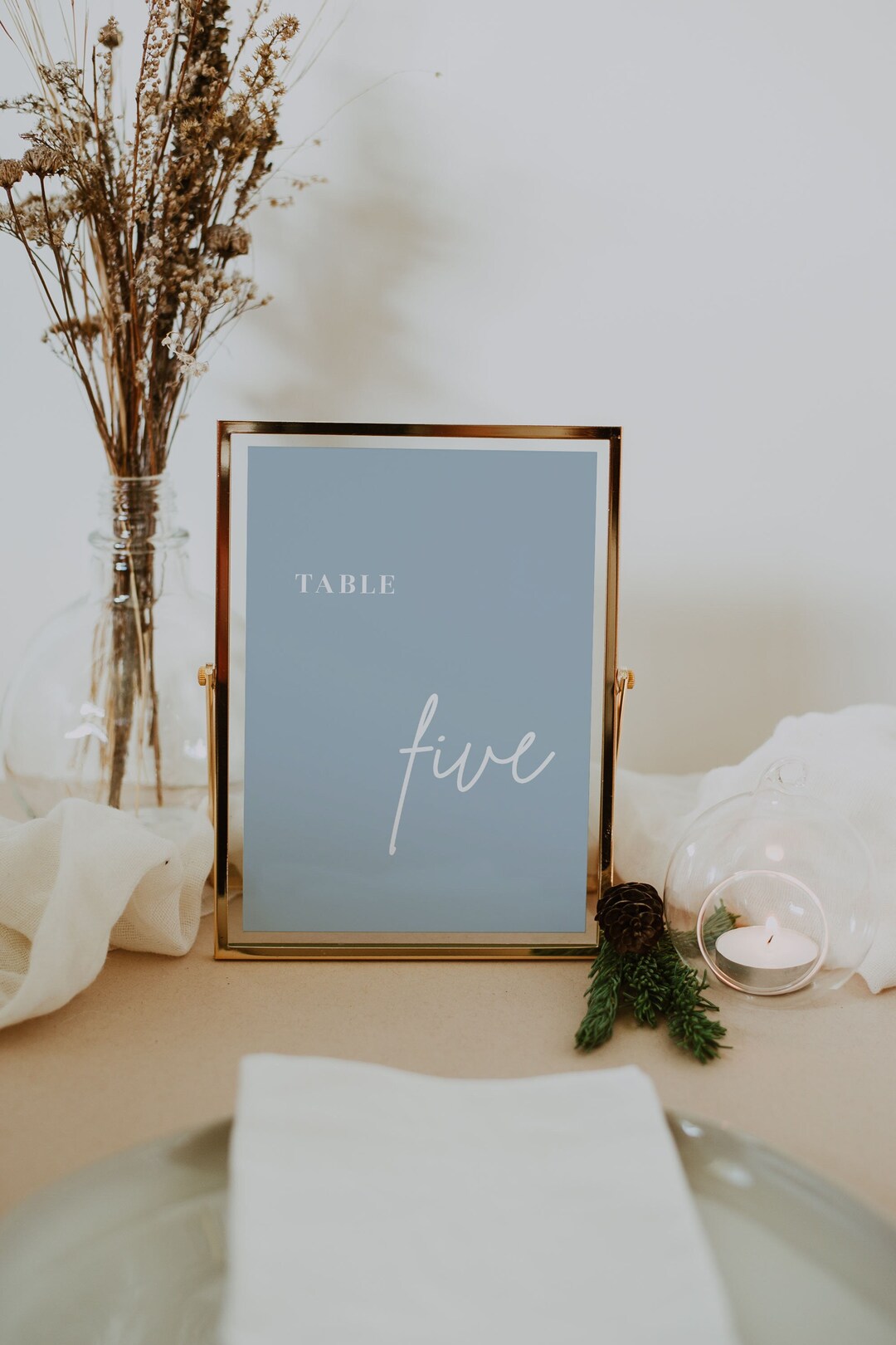 Dusty Blue Wedding Table Numbers Template Wedding Sign Blue Table ...