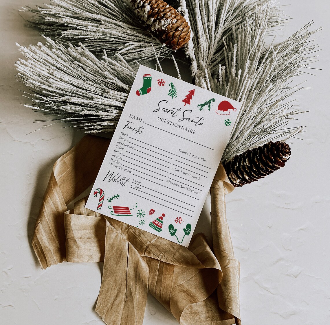 Christmas Secret Santa Questionnaire Download Template Secret Santa ...
