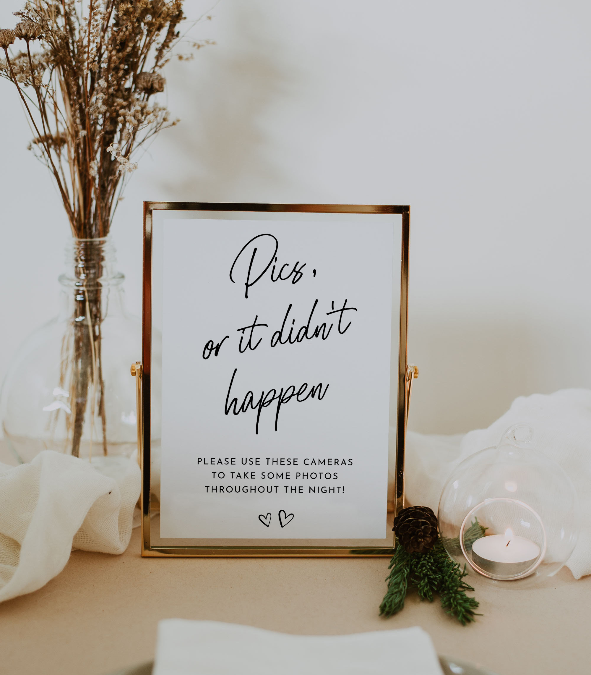 Disposable Camera Wedding Sign Template Pics or It Didnt - Etsy