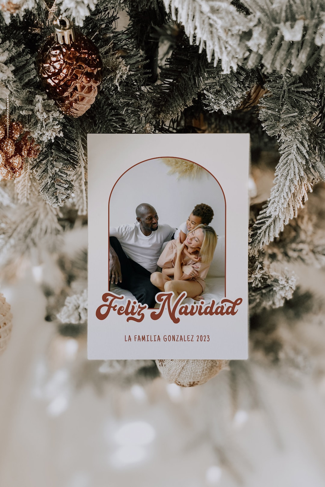 Feliz Navidad Card Template Spanish Christmas Card Template Tarjeta De ...