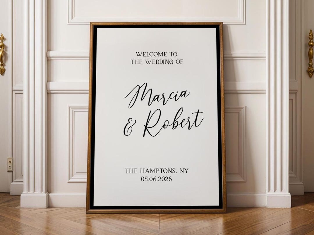 Old Money Classic Wedding Welcome Sign, Modern Elegant Wedding Welcome ...