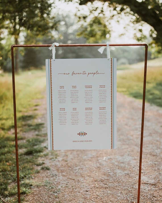 Western Wedding Seating Chart Sign Template Ranch Country - Etsy