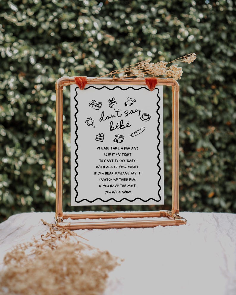 Cafe Bebe Baby Shower Games Bundle, French Cafe Baby Shower Games ...