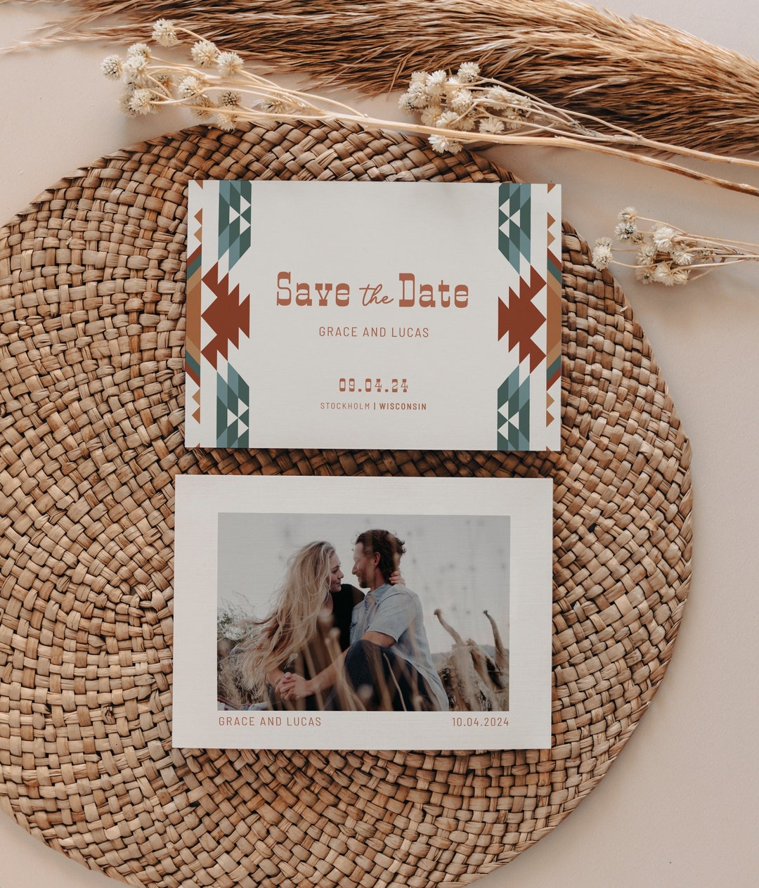Western Save the Date Template Photo Save the Date Southwestern Wedding ...