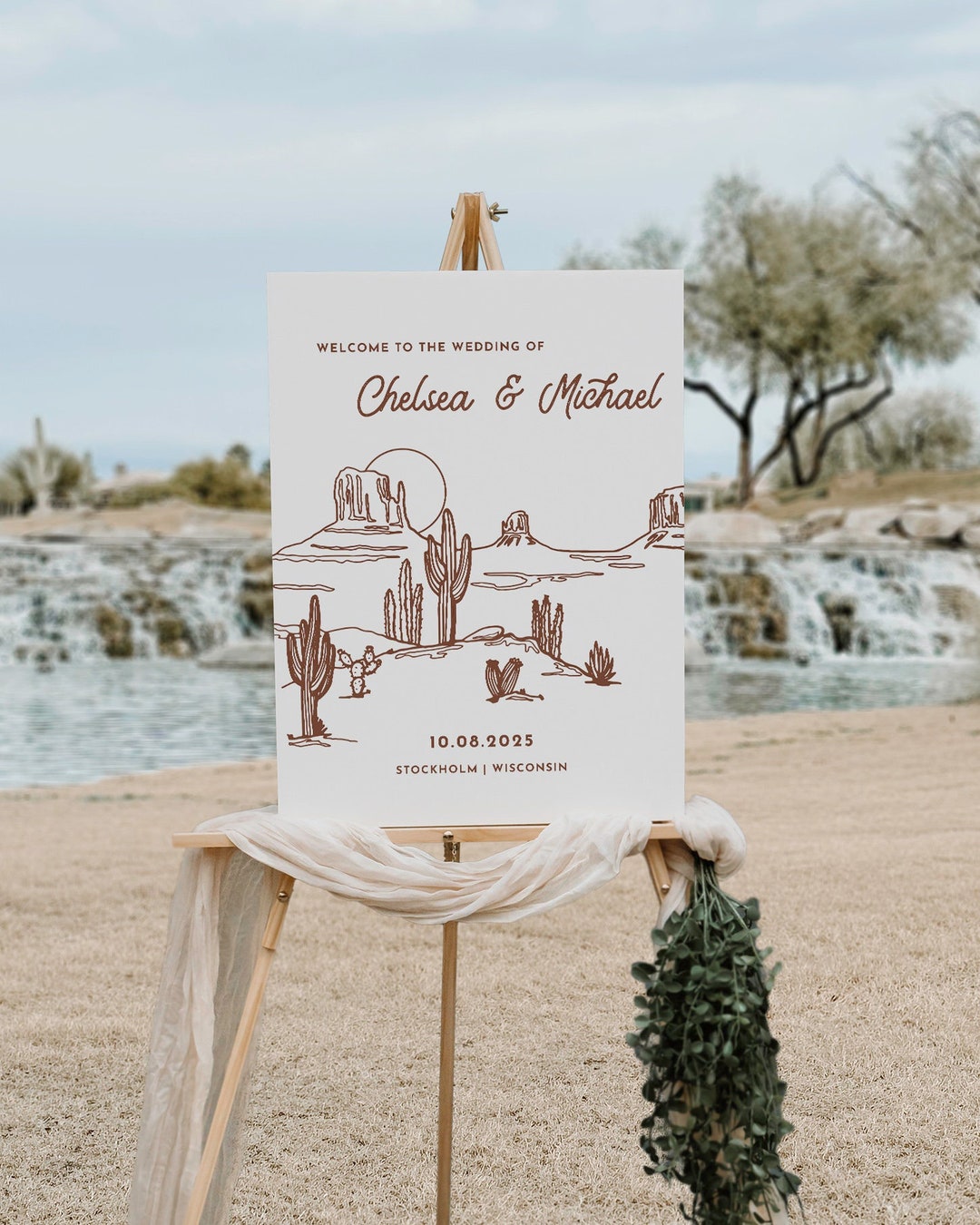 Modern Western Wedding Welcome Sign Template Boho Southwestern Wedding ...