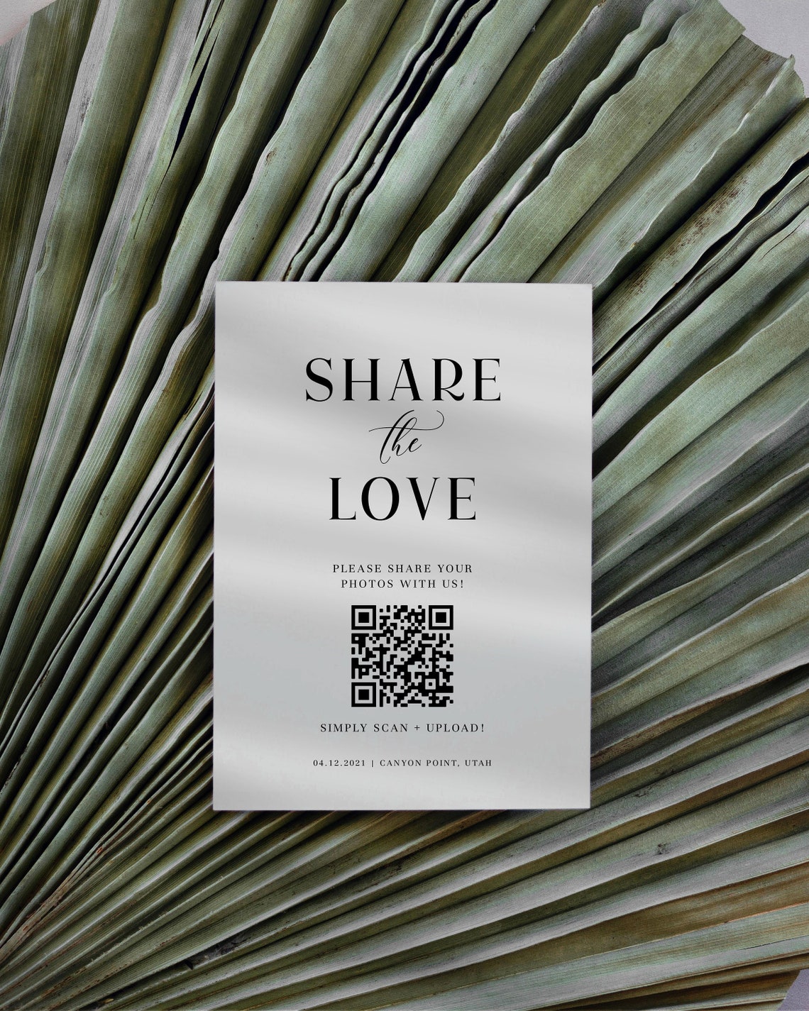 Modern Share the Love QR Code Sign Minimal Photo Wedding QR - Etsy