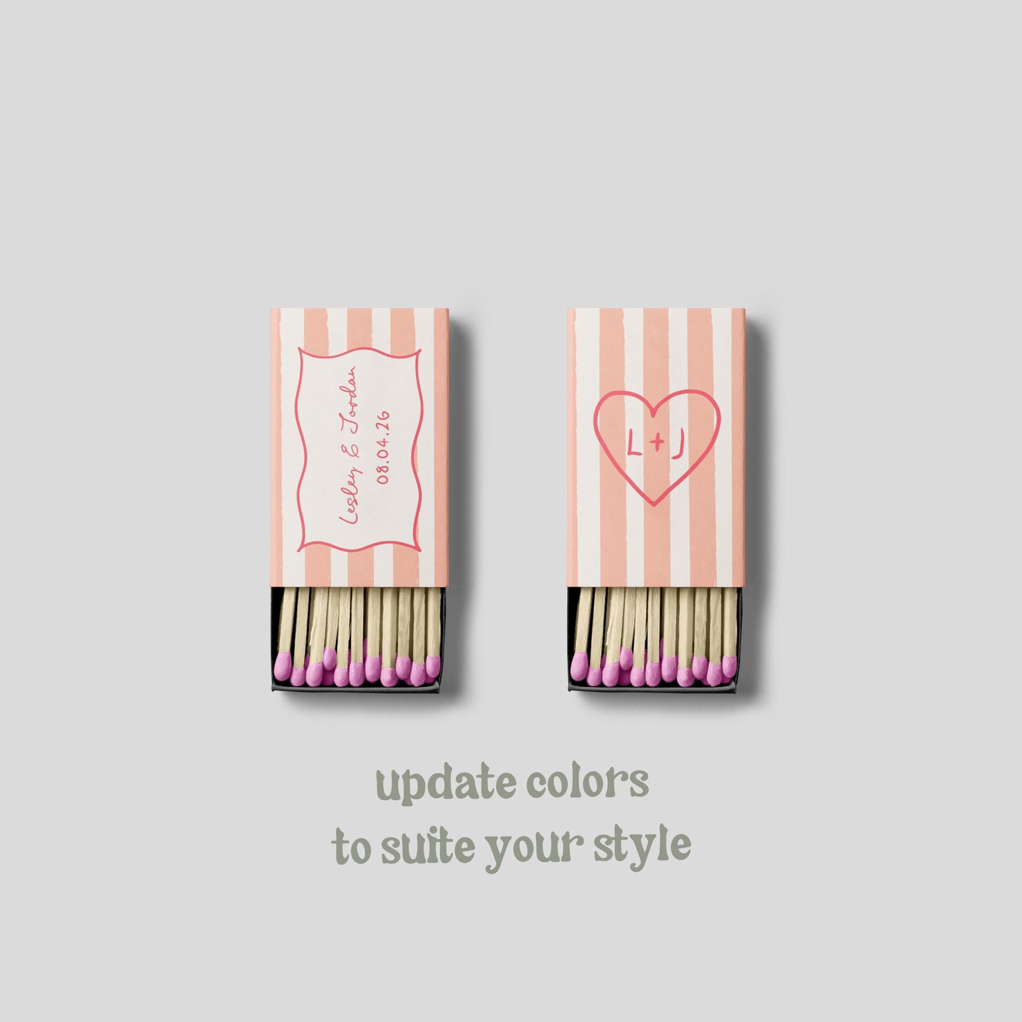 Squiggle Matchbox Label the Perfect Match Hand Drawn Wedding Favor ...