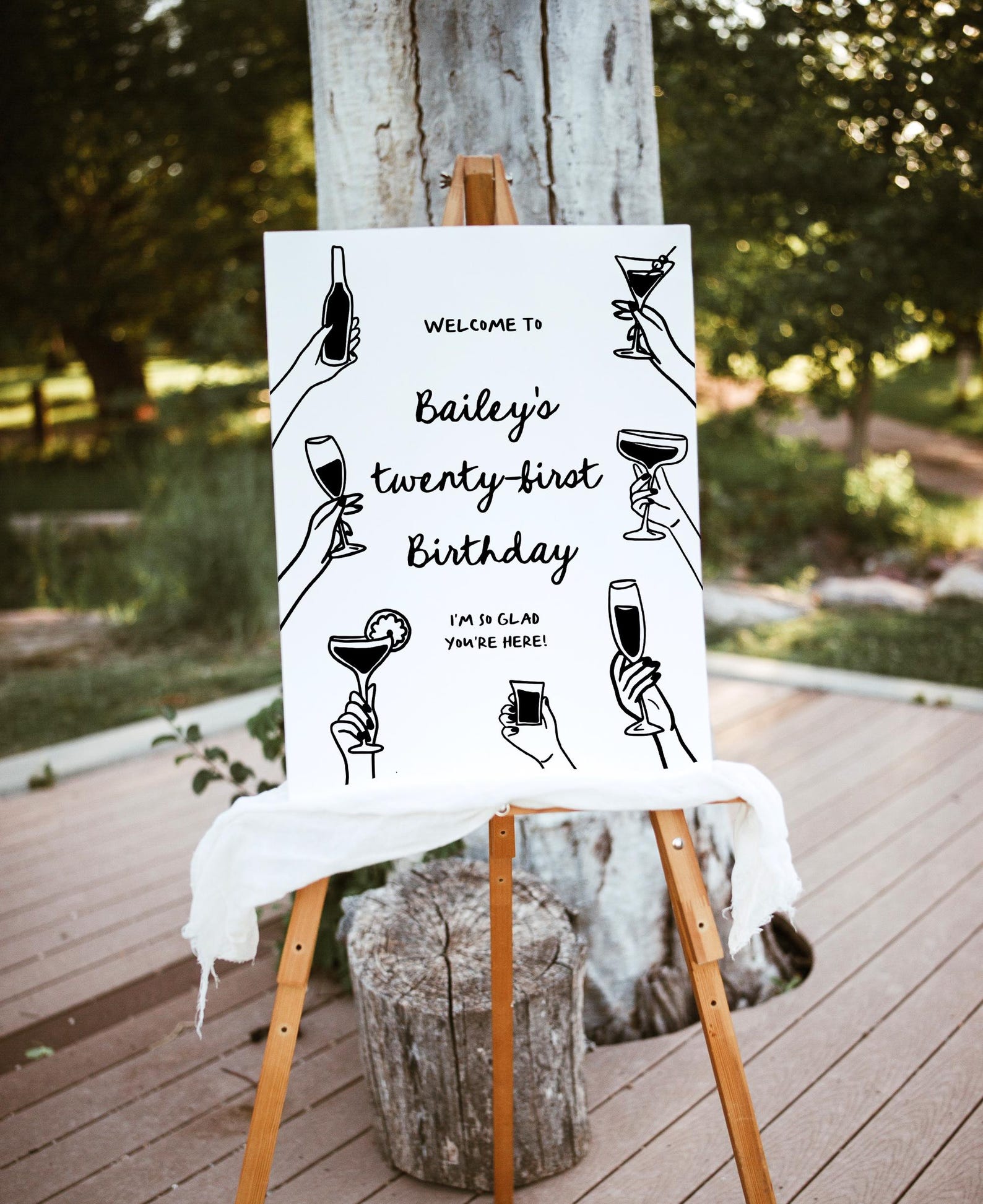 Adult Birthday Party Welcome Sign, 21st 30th 40th Birthday Welcome Sign ...