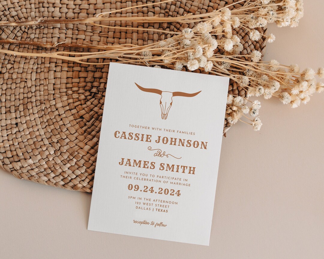 Western Wedding Invitation Template Southwestern Wedding Invitation ...