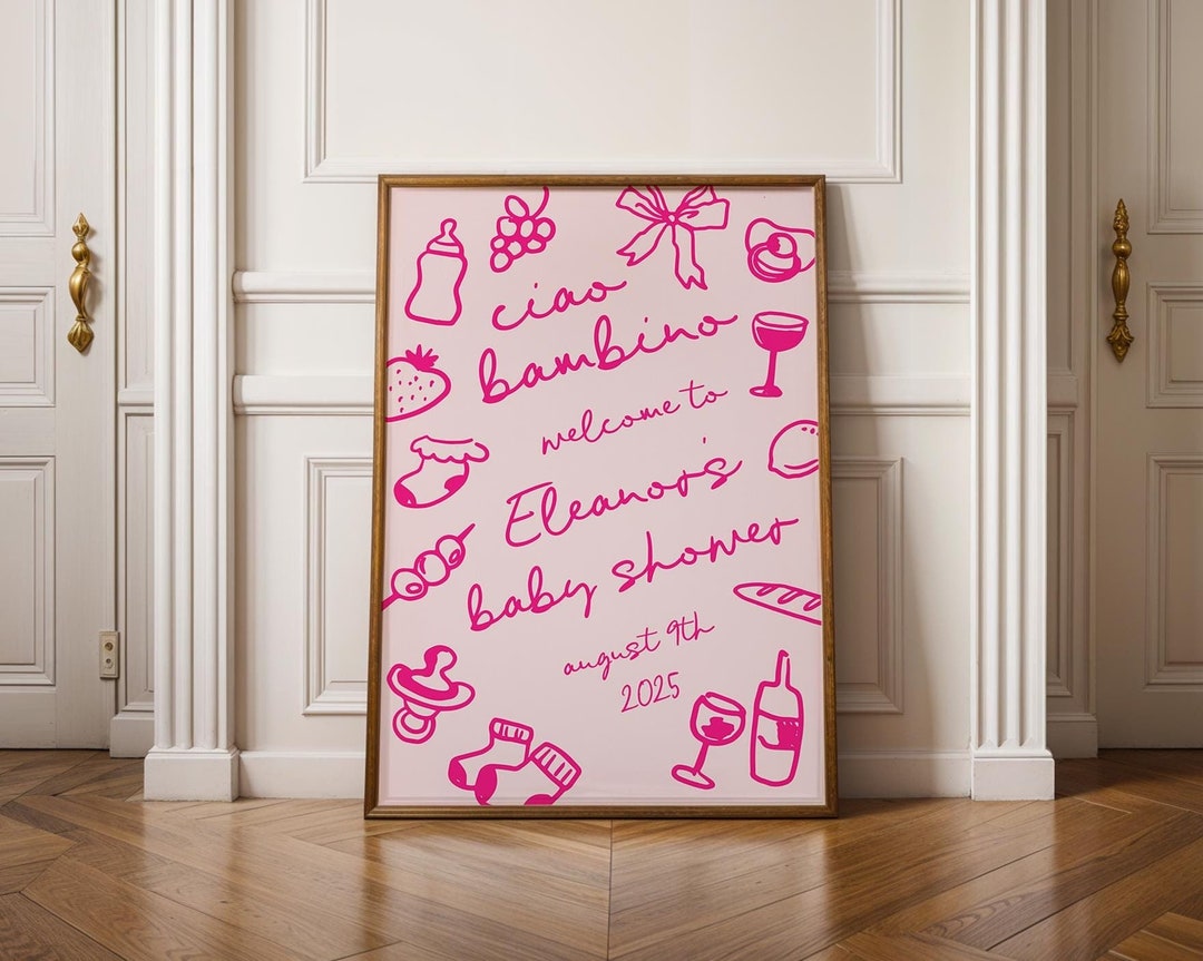 Ciao Bambina Baby Shower Welcome Sign, Ciao Baby Italian Baby Shower ...