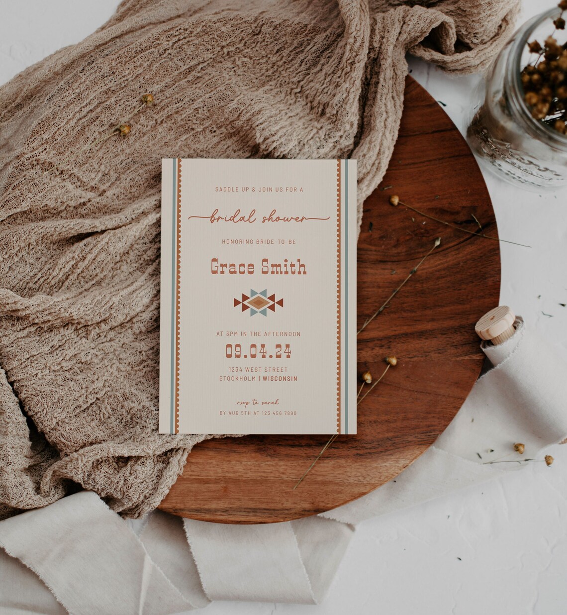 Rodeo Bridal Shower Invitation Template Cowgirl Bridal Shower - Etsy