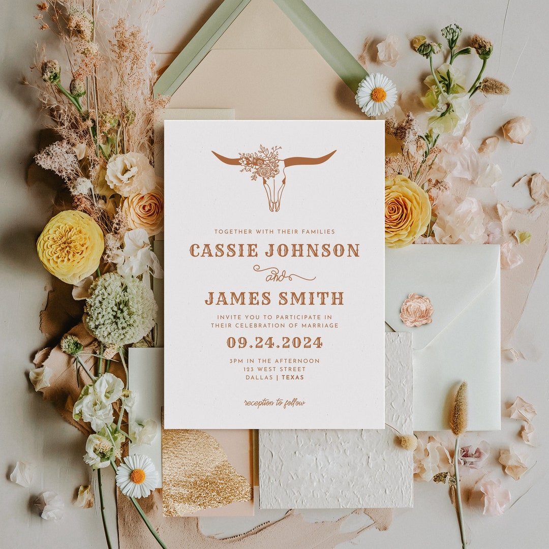 Western Wedding Invitation Template Southwestern Wedding Invitation ...
