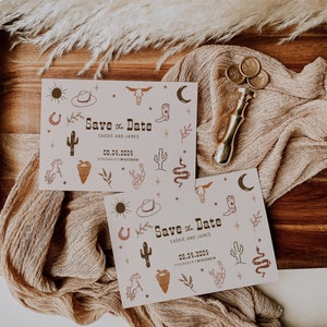 Western Save the Date Template Wild West Boho Southwestern Wedding ...