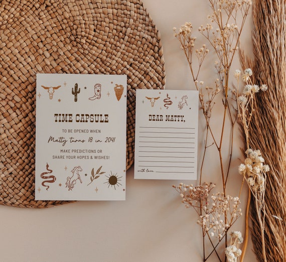 Time Capsule Template Sign Time Capsule First Birthday Signs - Etsy