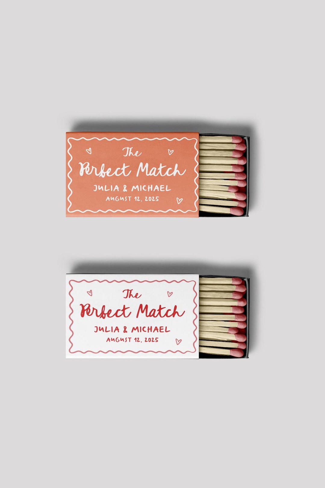 Squiggle Matchbox Label the Perfect Match Hand Drawn Wedding Favor ...