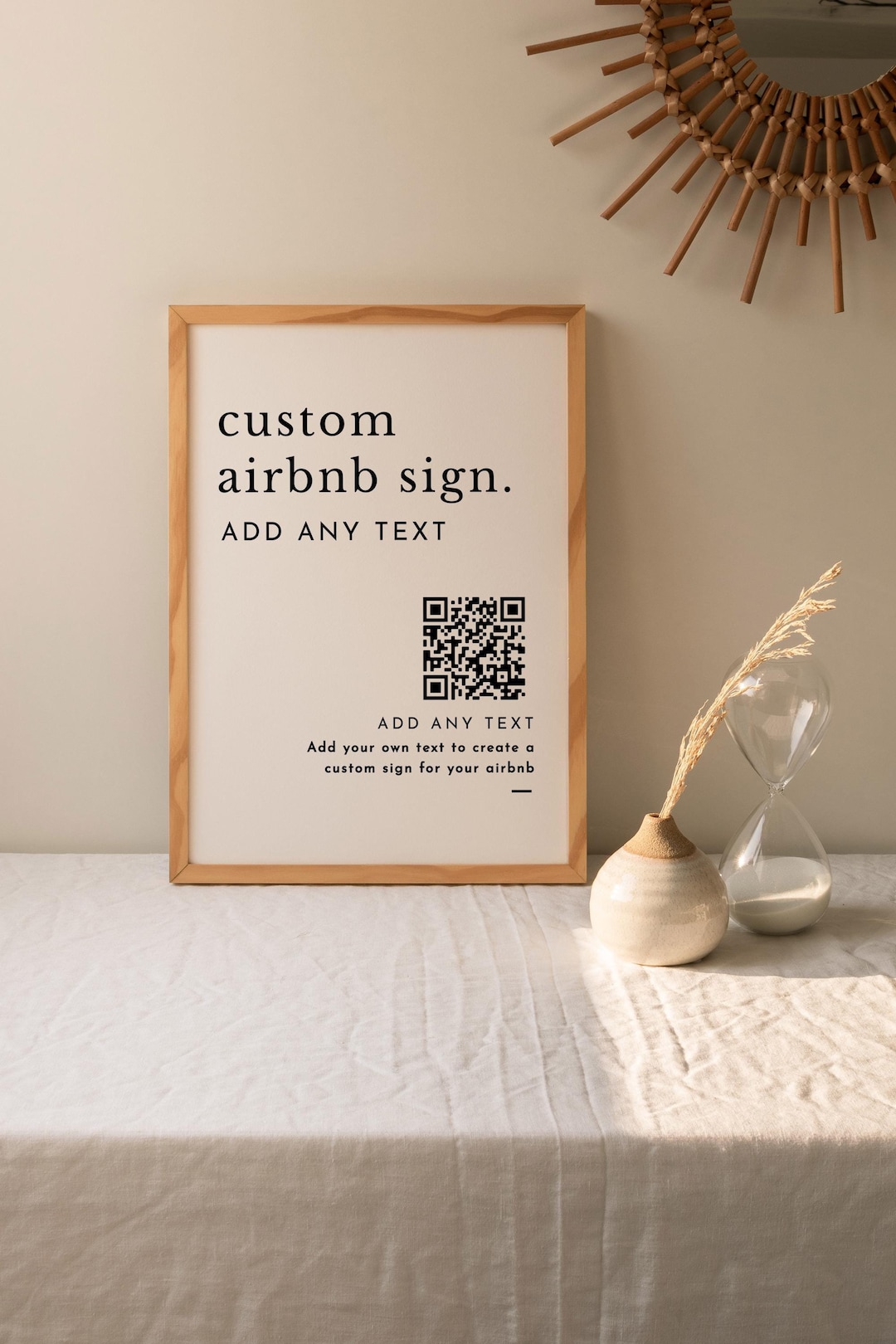 Custom Airbnb Sign, Qr Code Sign, Vacation Rental Printable Sign ...
