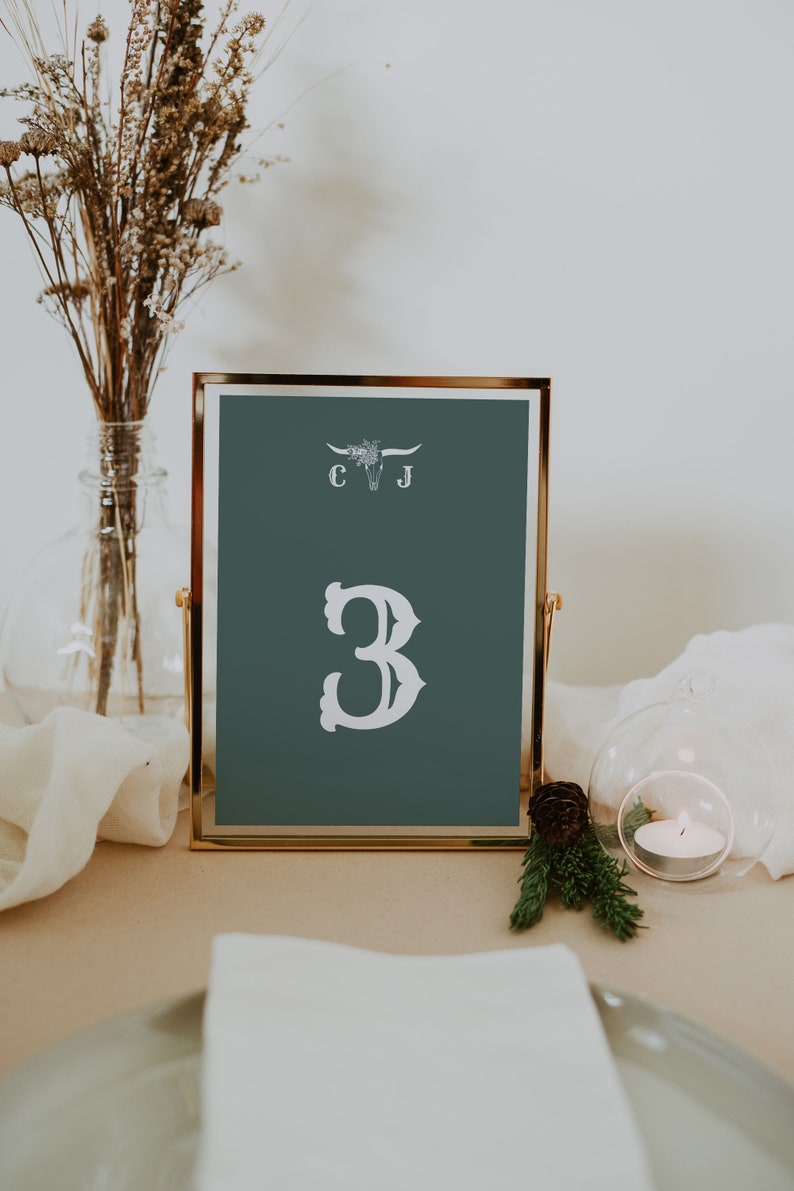 Modern Western Wedding Table Numbers Desert Wedding Table Numbers Texas ...