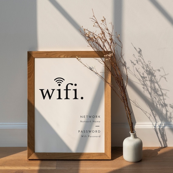 Wifi Password Sign Printable Wifi Sign Template Modern - Etsy