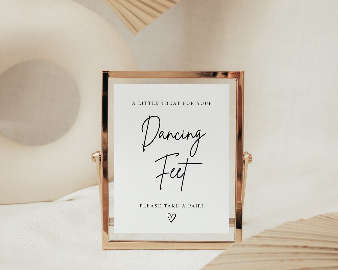 Flip Flops Sign Template Wedding Dancing Feet Sign Printable Modern ...