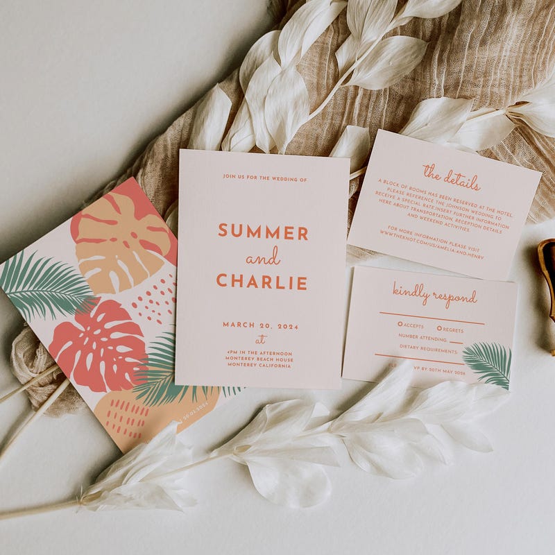 Beach Wedding Invitation - Etsy
