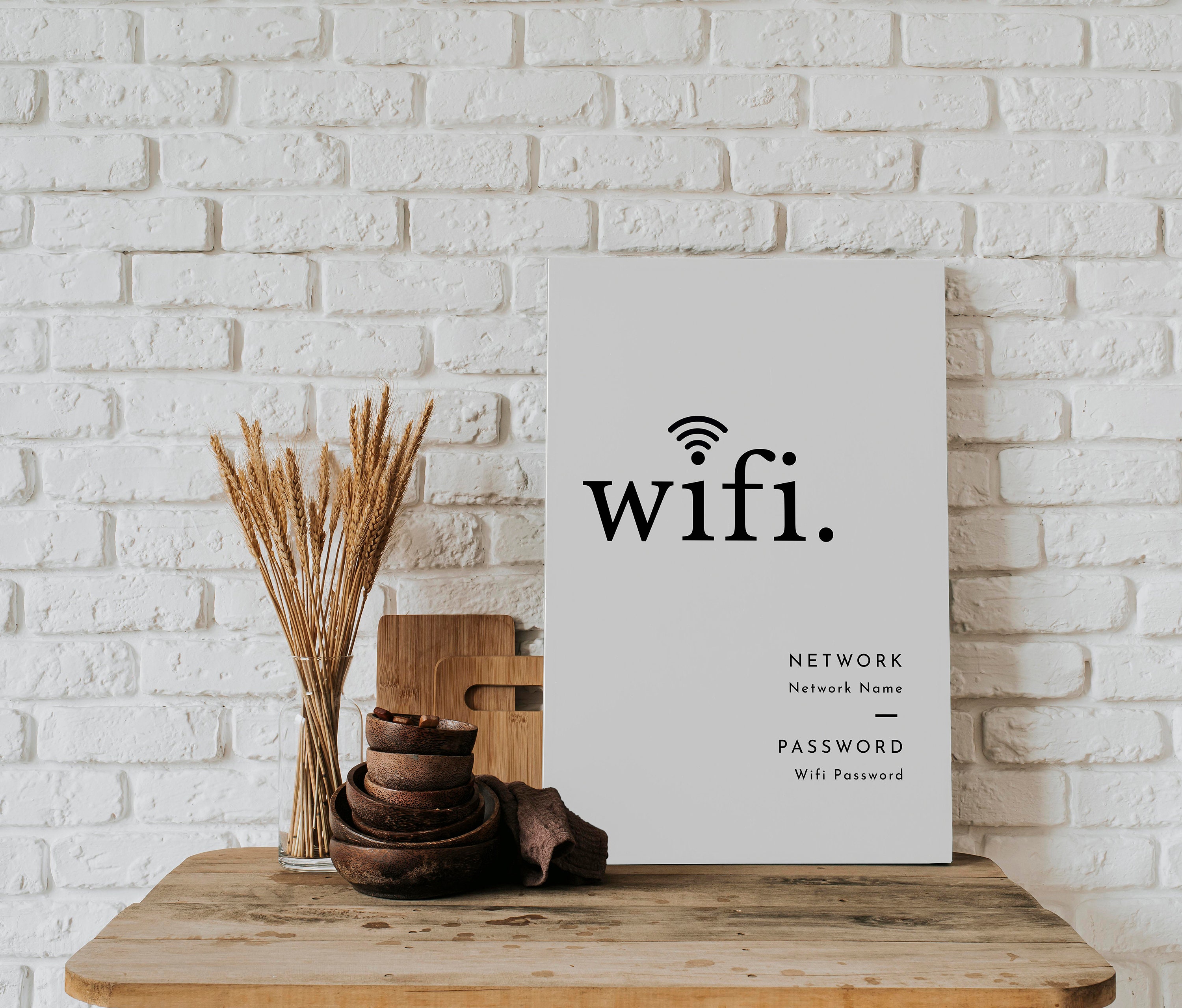 Wifi Password Sign Printable Wifi Sign Template Modern - Etsy