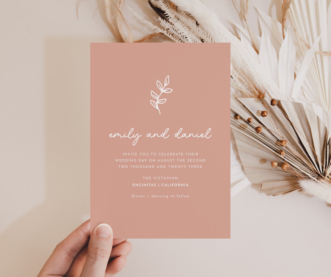 Blush Pink Wedding Invitation Suite Template DIY Pink Blush - Etsy