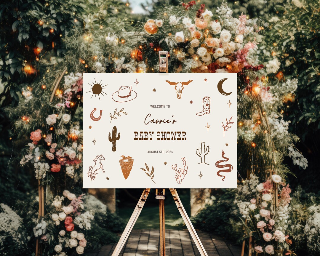 Wild West Baby Shower Welcome Sign, Western Baby Shower Sign ...