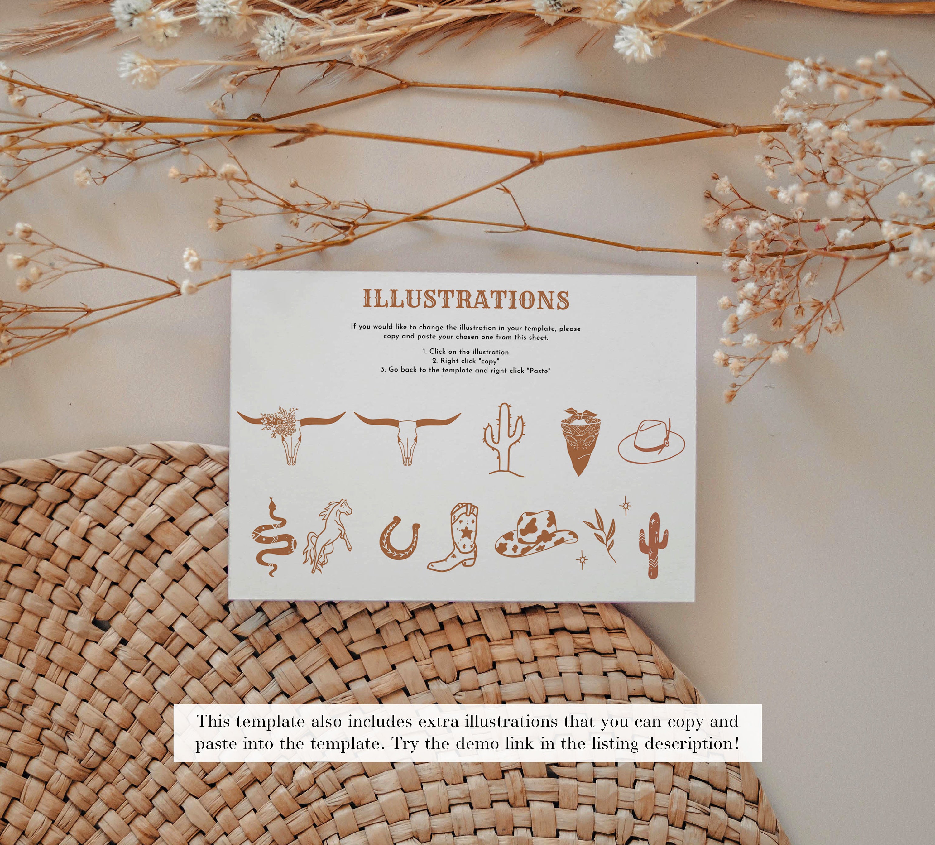 Modern Western Save the Date Template, Southwestern Ranch Wedding Save ...